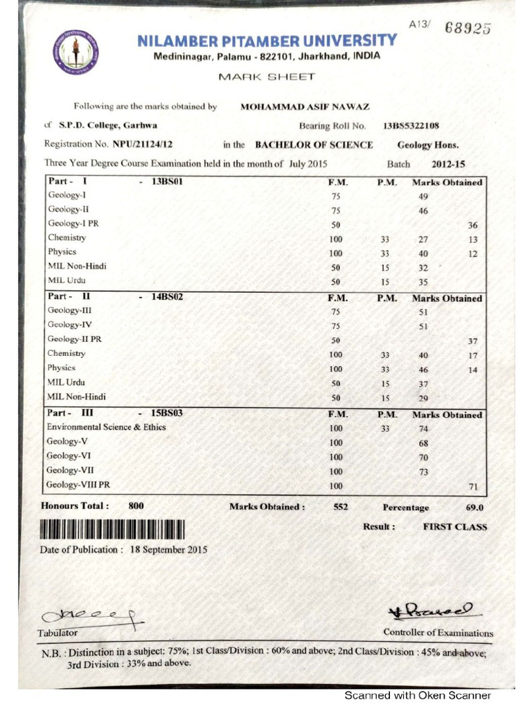 BSC Marksheet 11zon | PDF