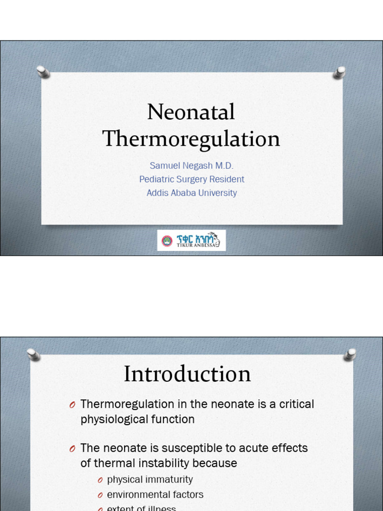 Neonatal Thermoregulation Guide | PDF | Thermoregulation | Hypothermia