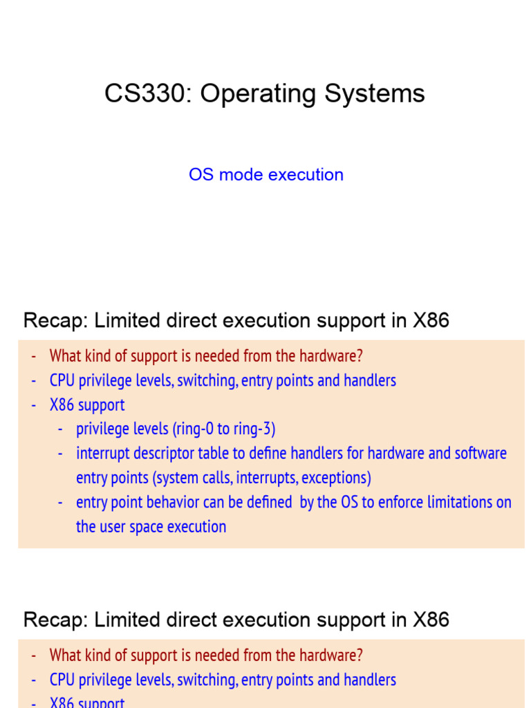 X86 OS Privileged Execution Overview | PDF | Operating System ...