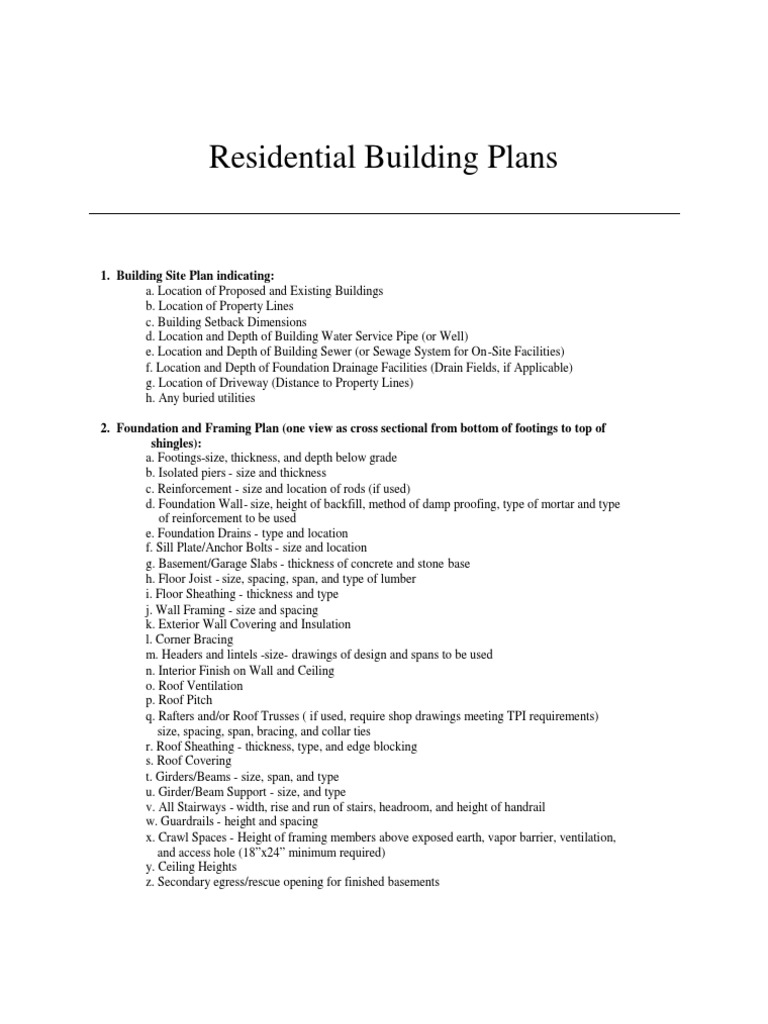 Residential Building Plans | PDF | Framing (Construction) | Basement