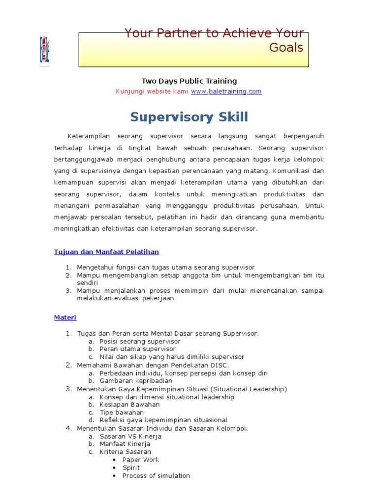 Supervisory Management Program | PDF