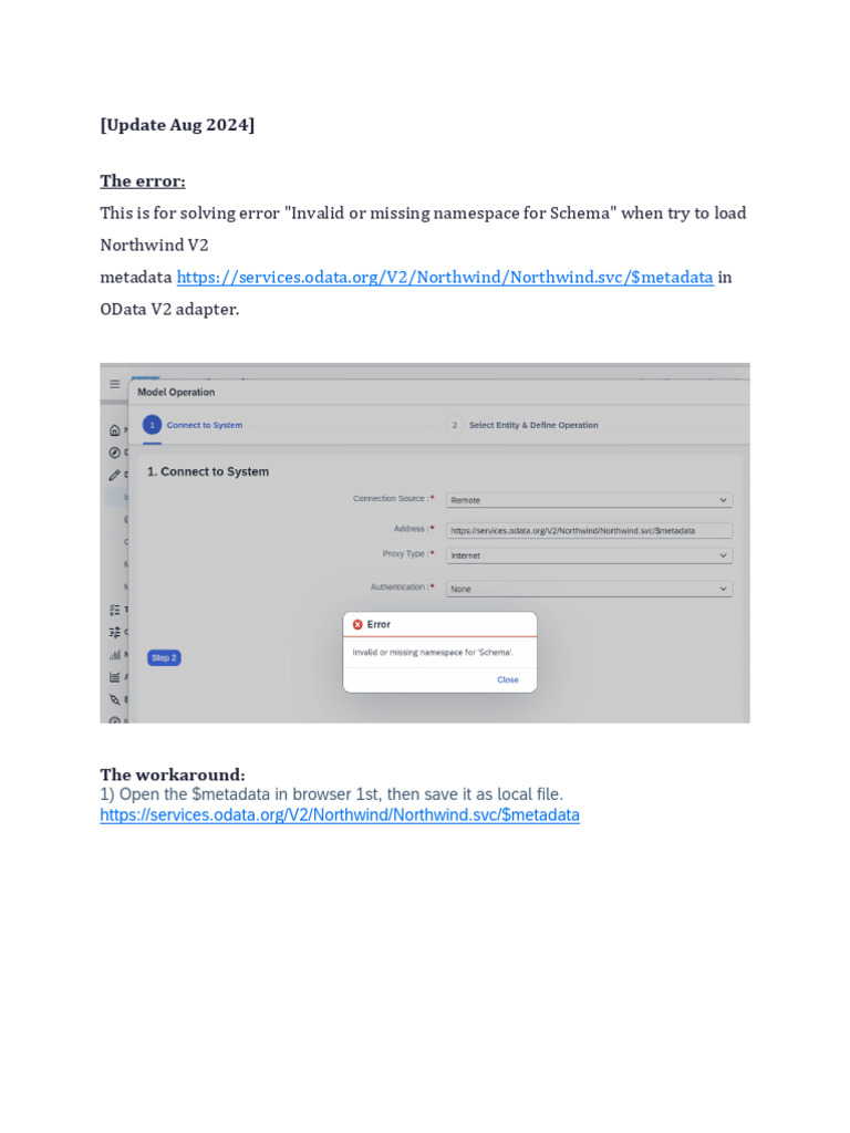 Workaround For Northwind V2 Metadata - Invalid or Missing Namespace For ...