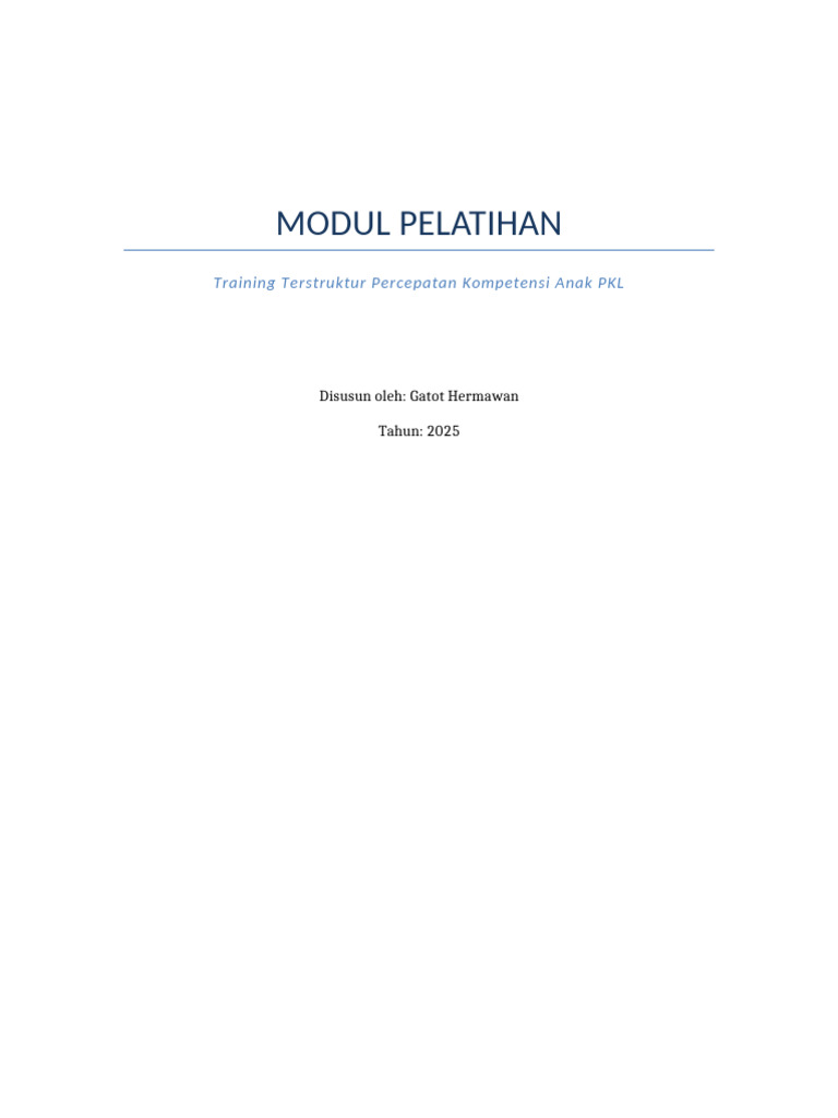 Modul Training Terstruktur PKLP | PDF