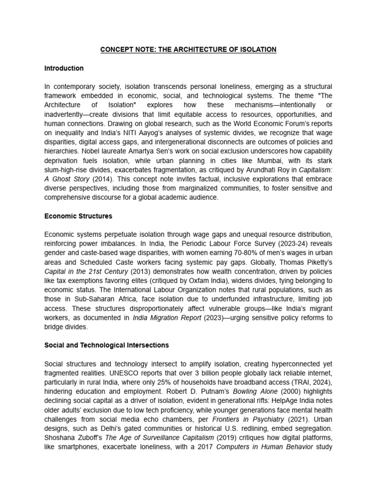 Concept Note: The Architecture of Isolation (Interface-Moksh) | PDF