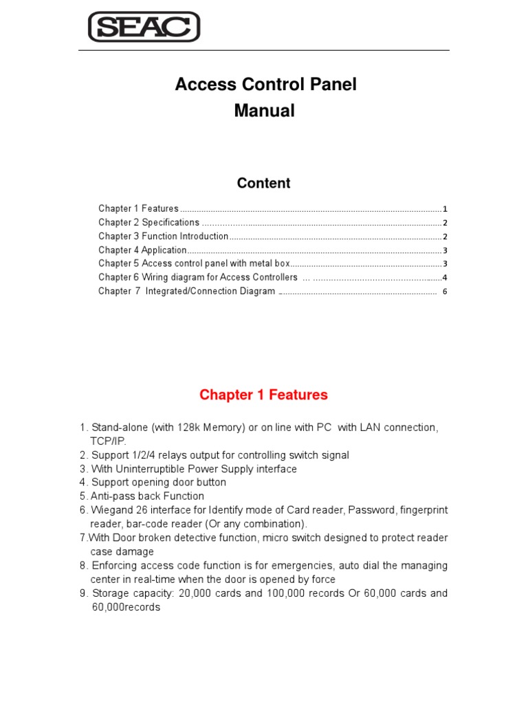 Manual Access Control Panel: Content | PDF | Access Control | Computer ...