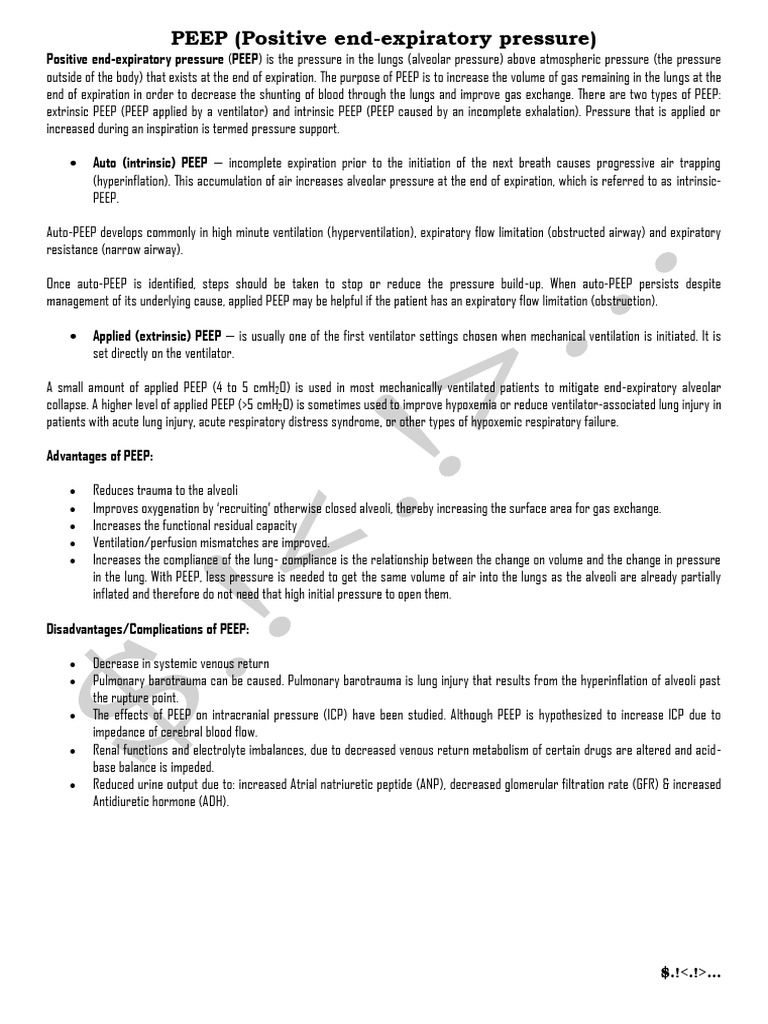 Peep | PDF | Exhalation | Respiratory System