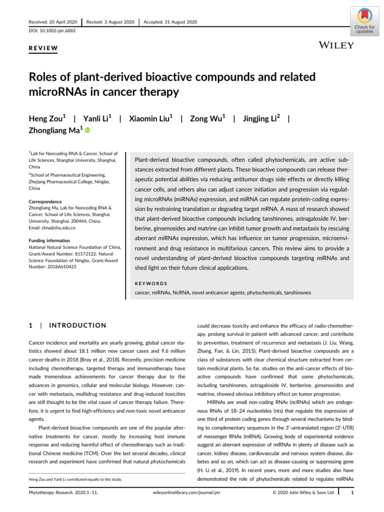 Roles of Plant-Derived Bioactive Compounds and Related | PDF | Micro ...