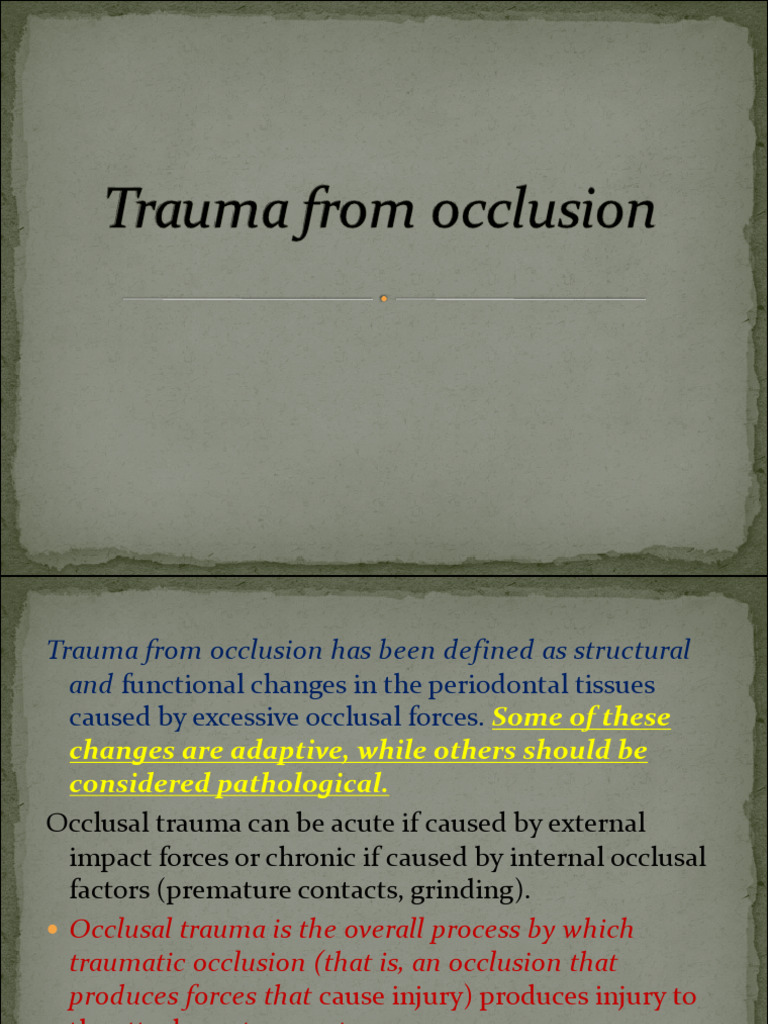 Understanding Occlusal Trauma Effects | PDF | Periodontology | Dental ...