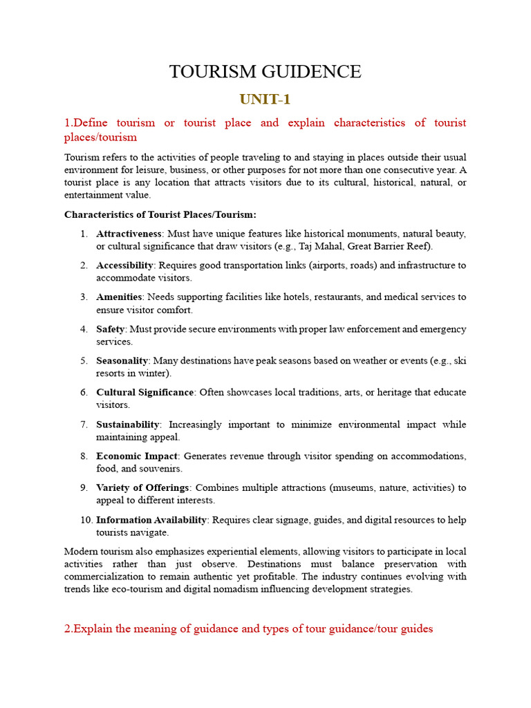 Tourism Guidence | PDF | Tourism | Travel Visa