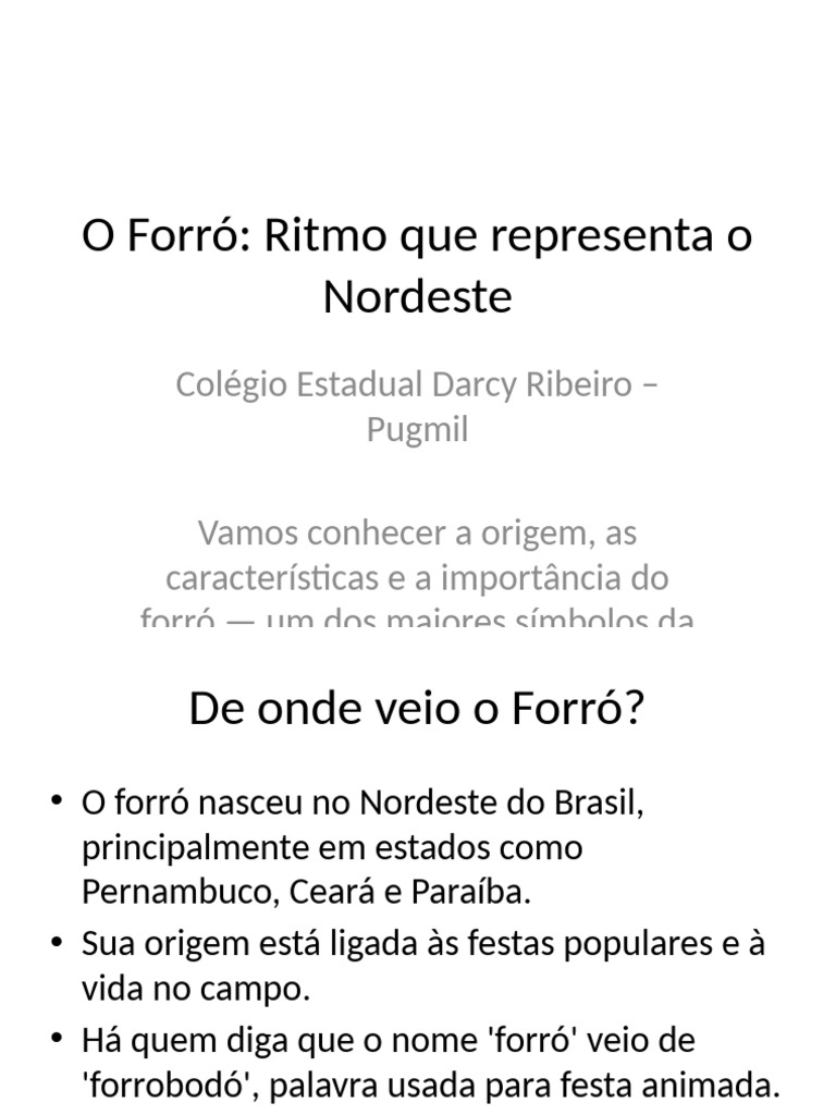 Apresentacao Forro CEDR Pugmil | PDF