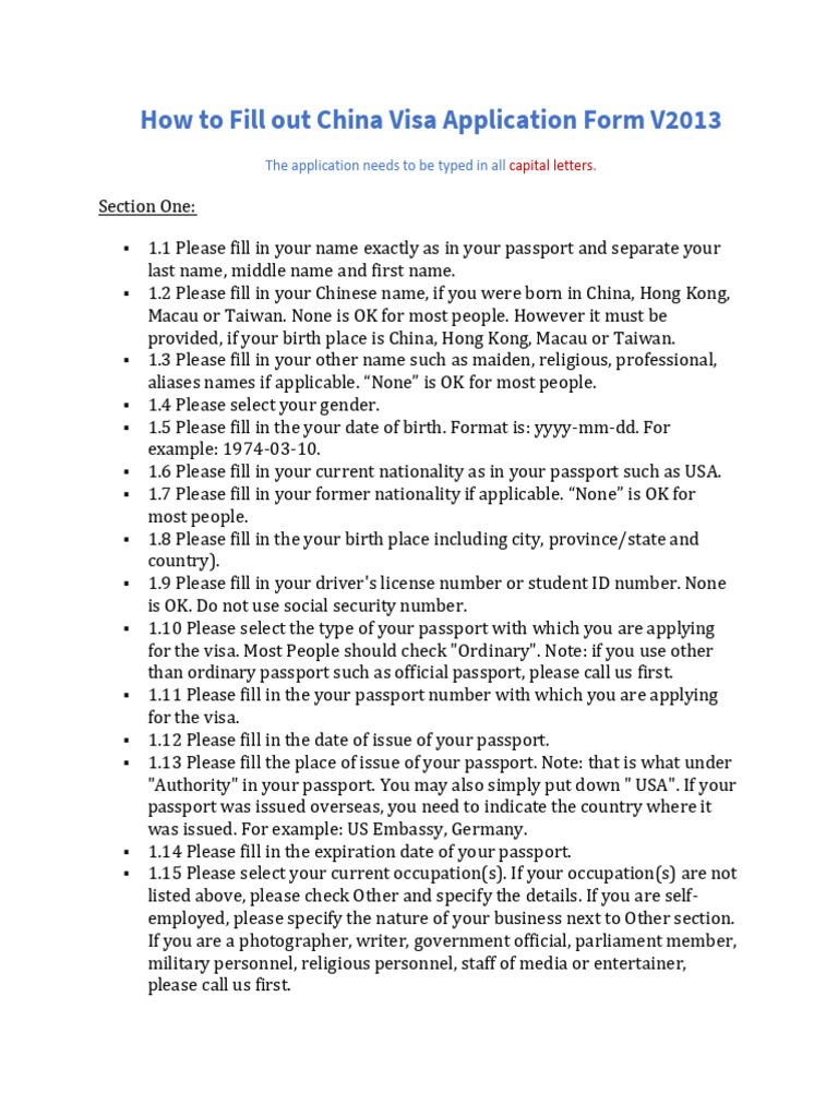 China Visa Application Guide V2013 | PDF | Travel Visa | Passport