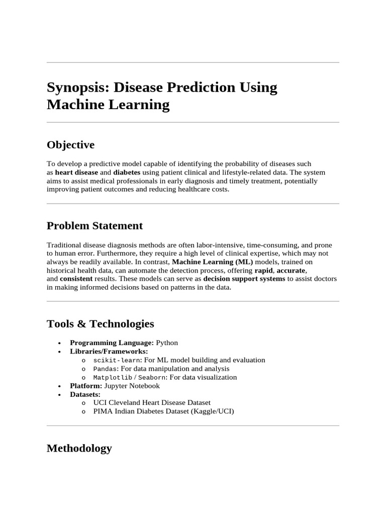 Synopsis | PDF | Machine Learning | Support Vector Machine