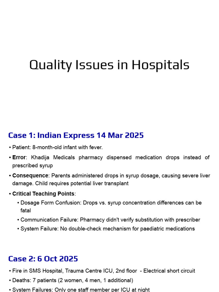 Hospital Quality and Safety Issues Analysis | PDF | Medical Error ...