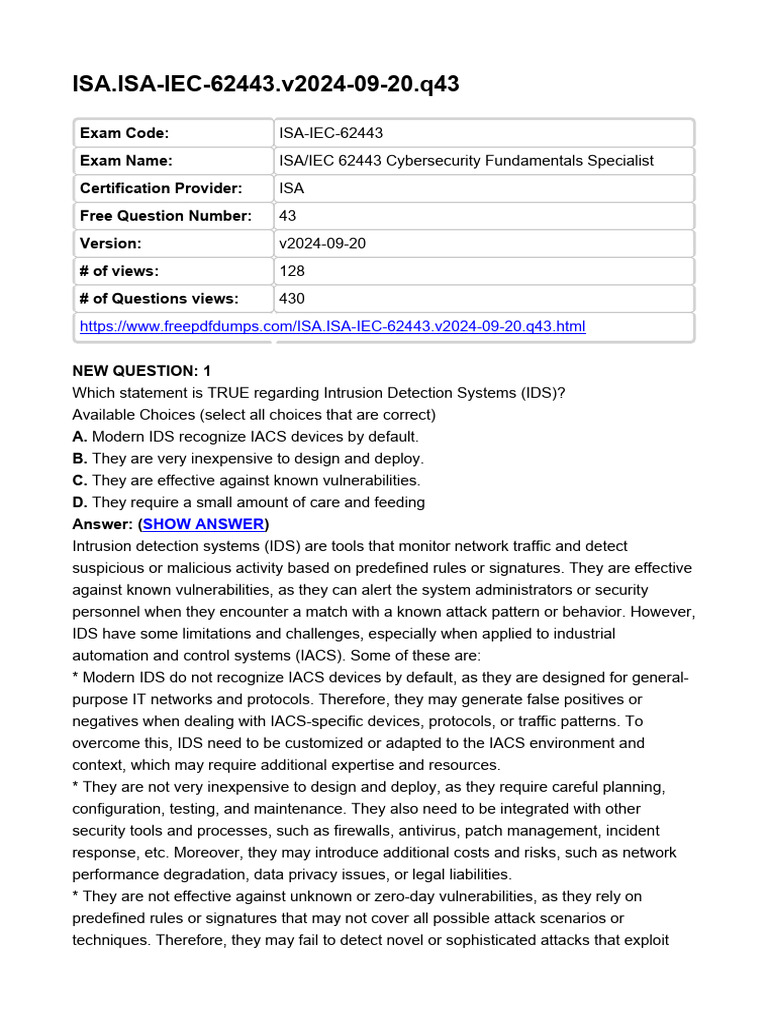 ISA - ISA IEC 62443.v2024 09 20.q43 | PDF | Osi Model | Security