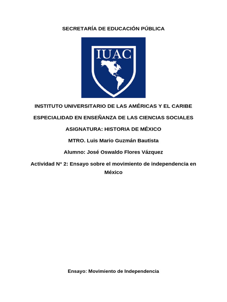 Actividad2 JoseFlores | PDF | Nueva españa | México colonial