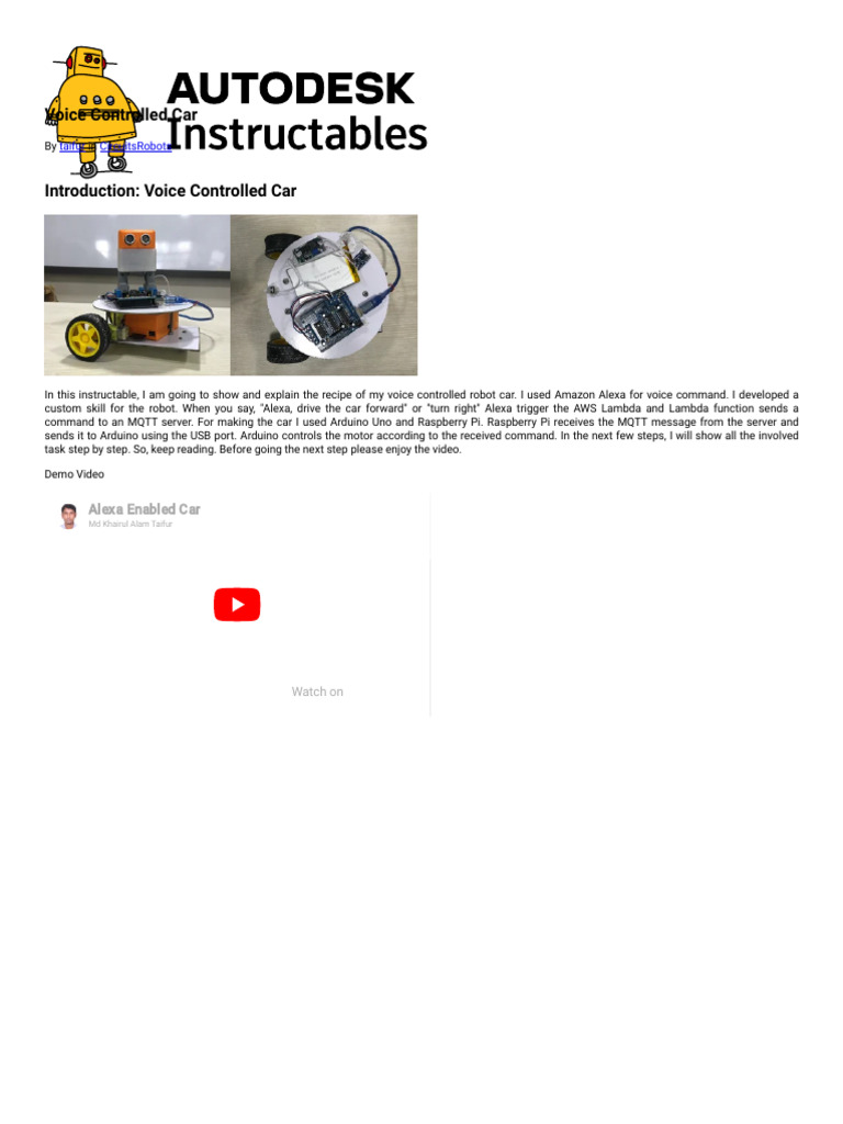 Voice Controlled Car - 8 Steps (With Pictures) - Instructables | PDF ...