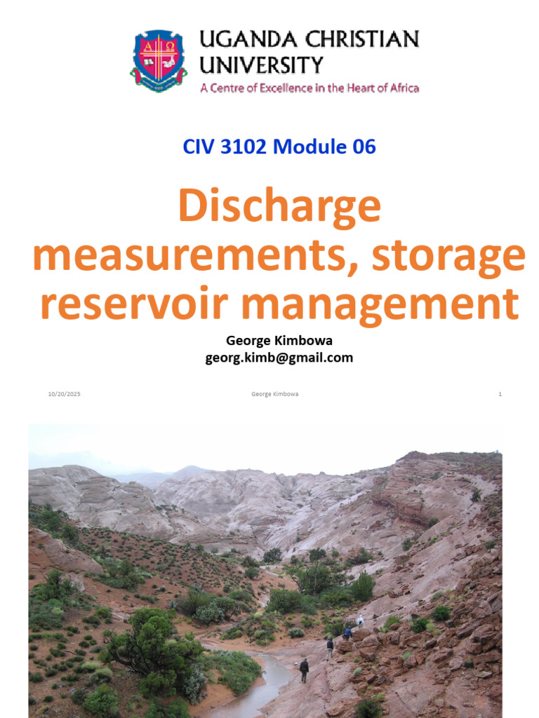 Discharge Measurements, Storage Reservoir Management | PDF | Reservoir ...