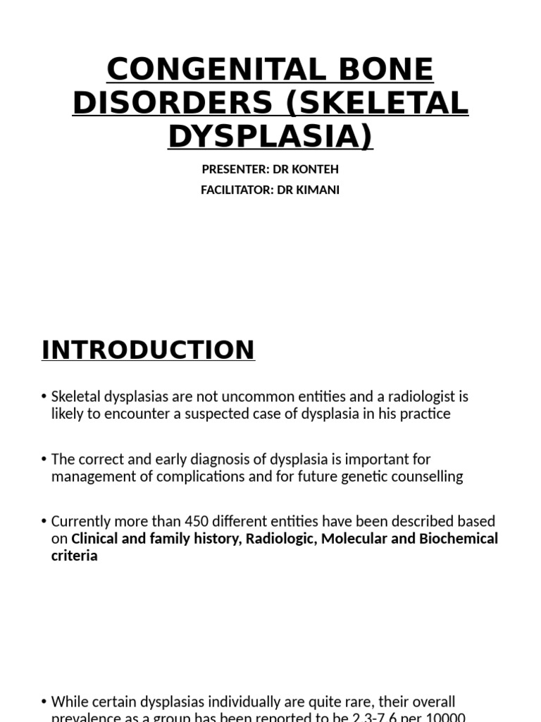 Congenital Bone Disorders (Skeletal Dysplasia) | PDF | Bone | Diseases ...
