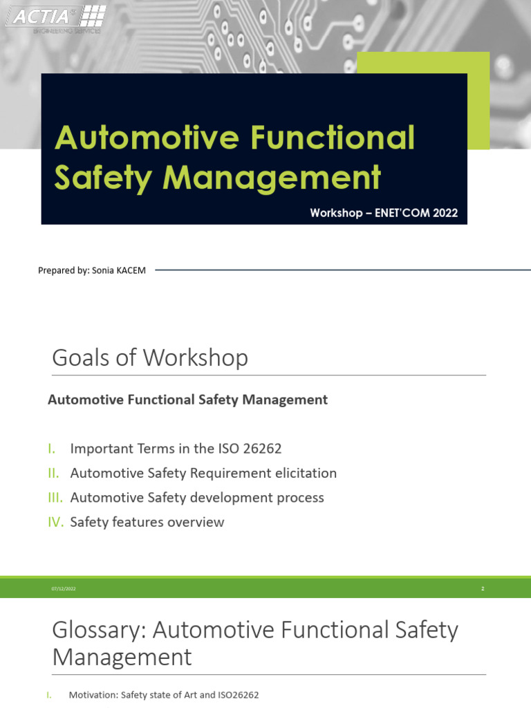 Automotive Functional Safety Workshop (1) | PDF | Safety