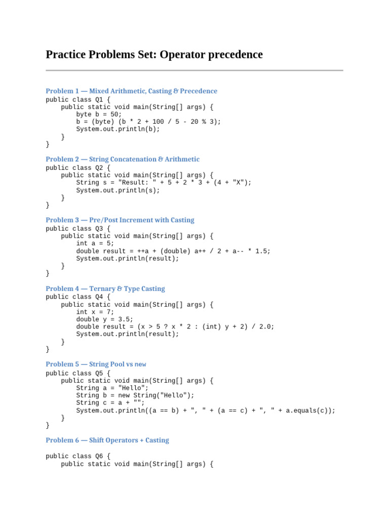 Practice Problems Set 03 | PDF