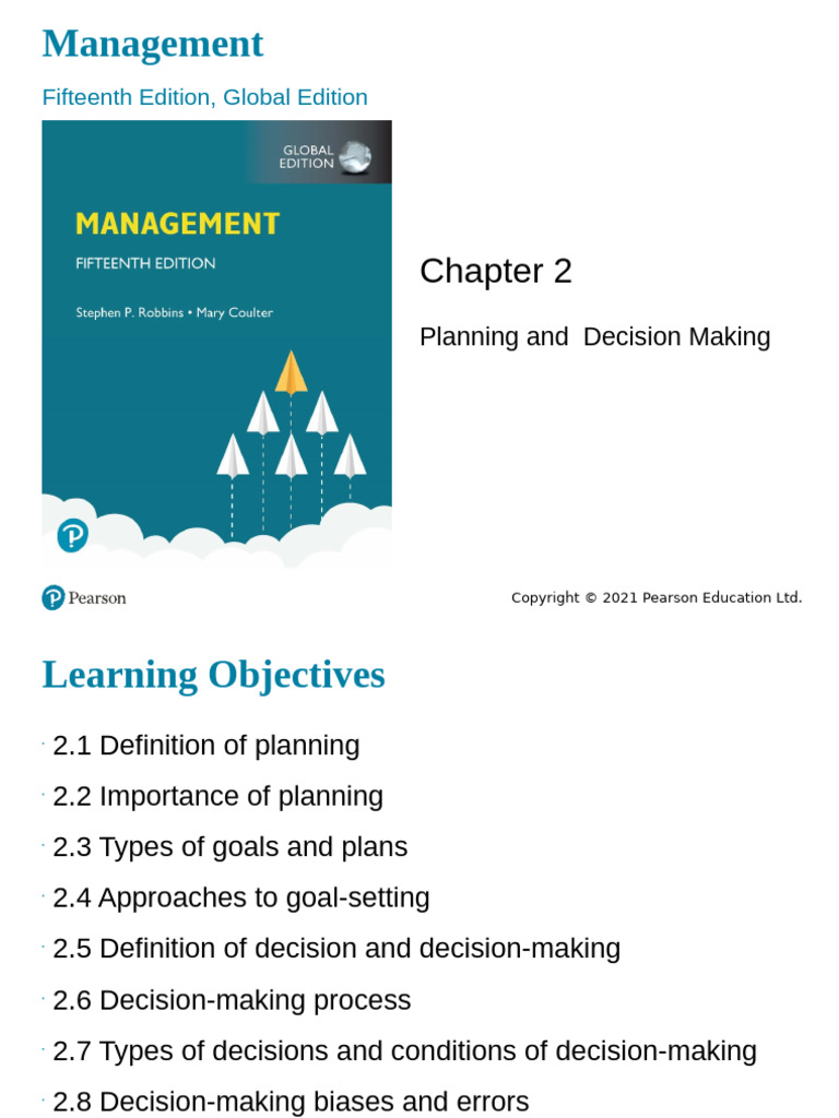 Topic 2 Planning Decision Making - 0824 | PDF | Decision Making | Rationality