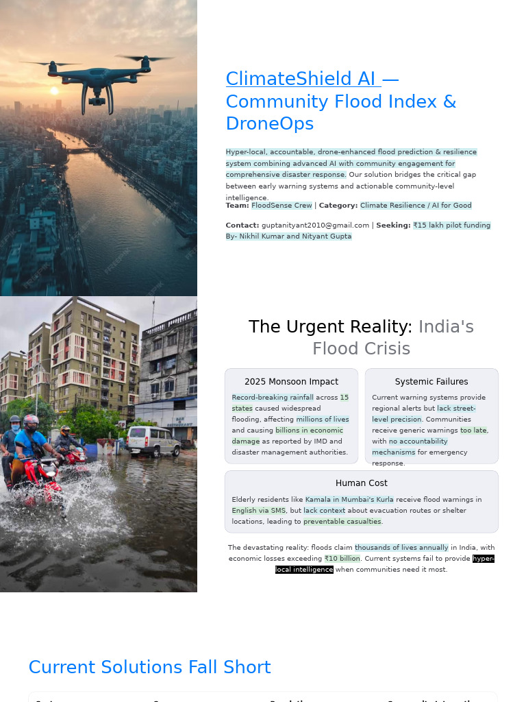 ClimateShield AI Community Flood Index and DroneOps | PDF | Flood ...