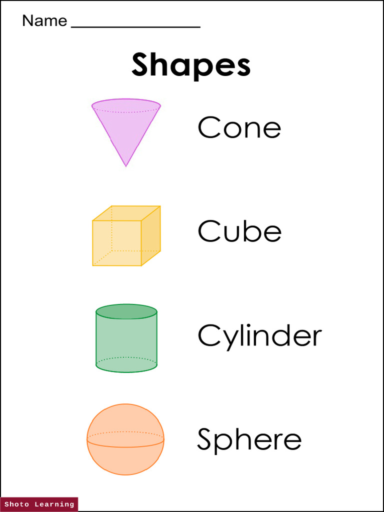 Shapes: Cone Cube Cylinder Sphere | PDF