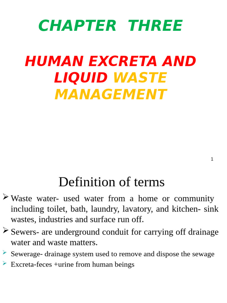 Chapter 3. Waste Water (Liquid Waste) | PDF | Sewage Treatment | Septic ...