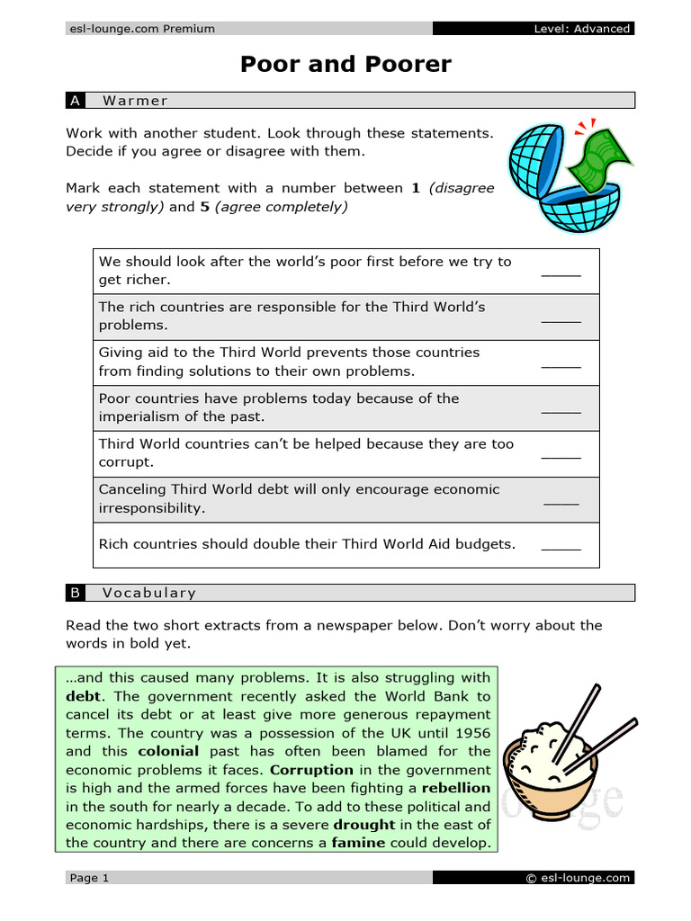 4s3 Poor and Poorer | PDF | Vocabulary | Hunger