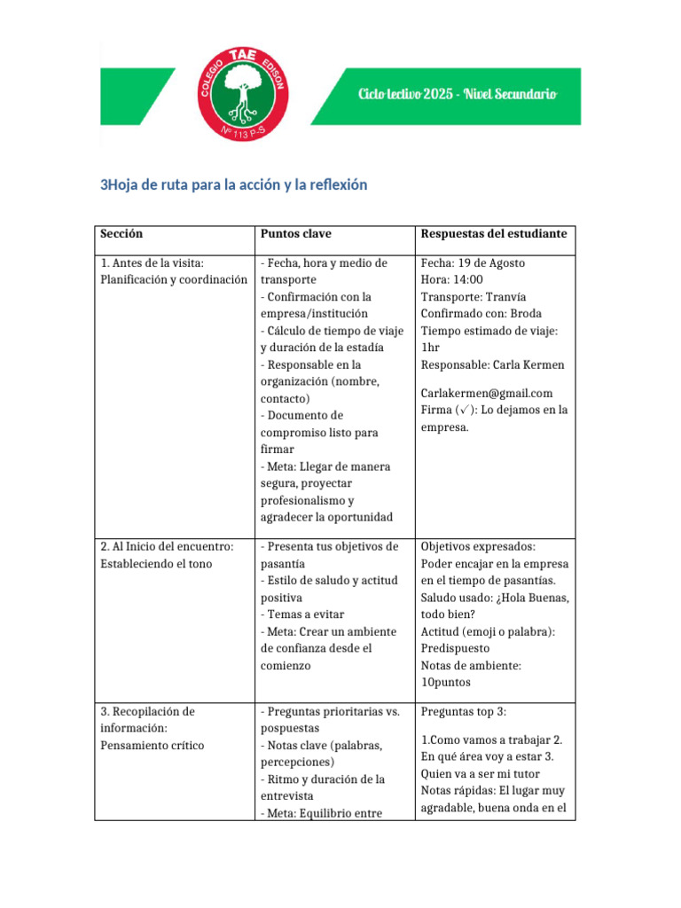 Hoja de Ruta para La Acción y La Reflexión 2 | PDF