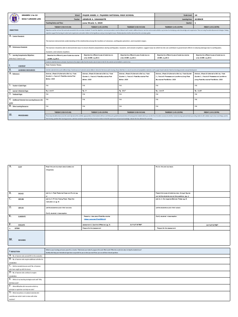 DLLFORMAT7Es-SCIENCE-10 Q-1 (WEEK 3) | PDF | Educational Assessment ...
