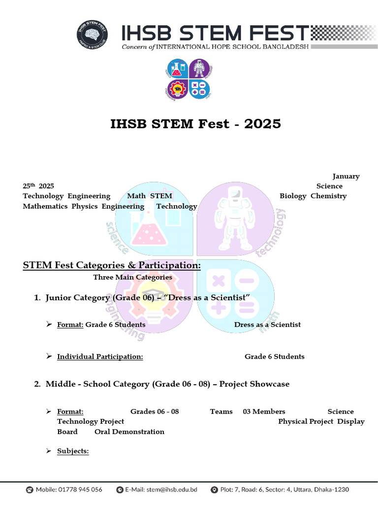 STEM 2025 Project Display - Details | PDF | Science, Technology ...