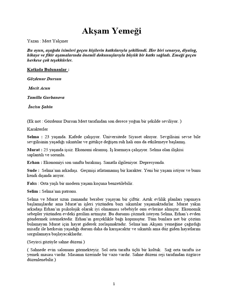 Akşam Yemeği 2.0 | PDF