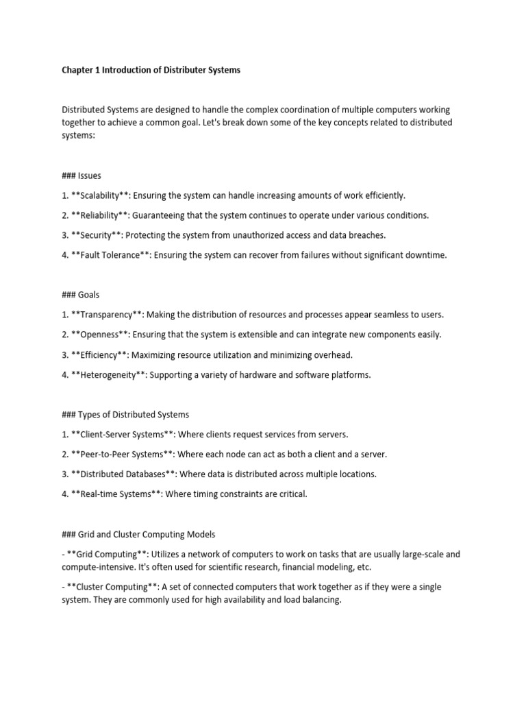 Chapter 1 Introduction of Distributer Systems | PDF