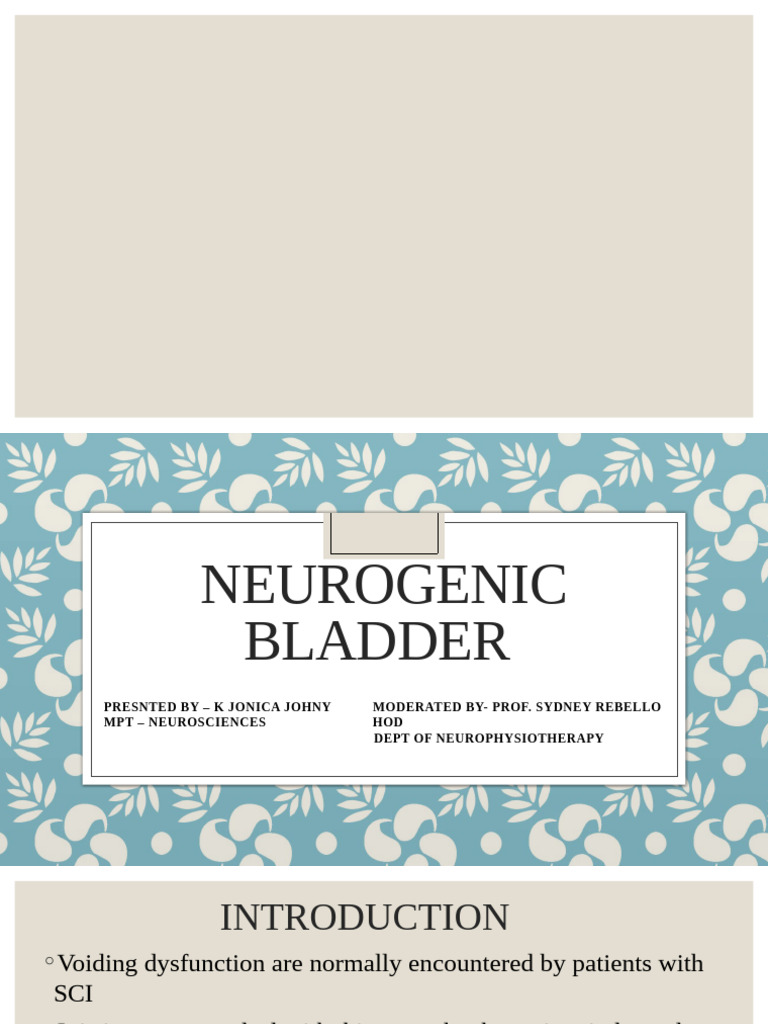 Neurogenic Bladder | PDF | Urinary Incontinence | Urination