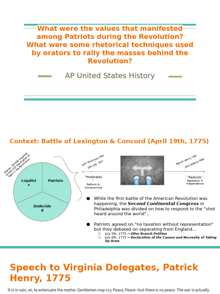 Today's Question: What Were The Values That Manifested Among Patriots ...