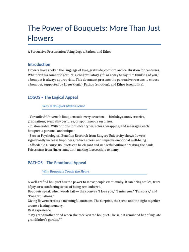 The Power of Bouquets Persuasion | PDF | Logos | Social Psychology