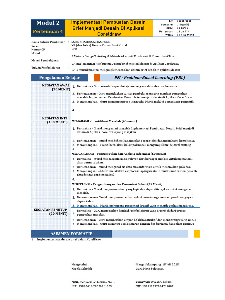 Implementasi Pembuatan Desain brief menjadi desain di Aplikasi ...