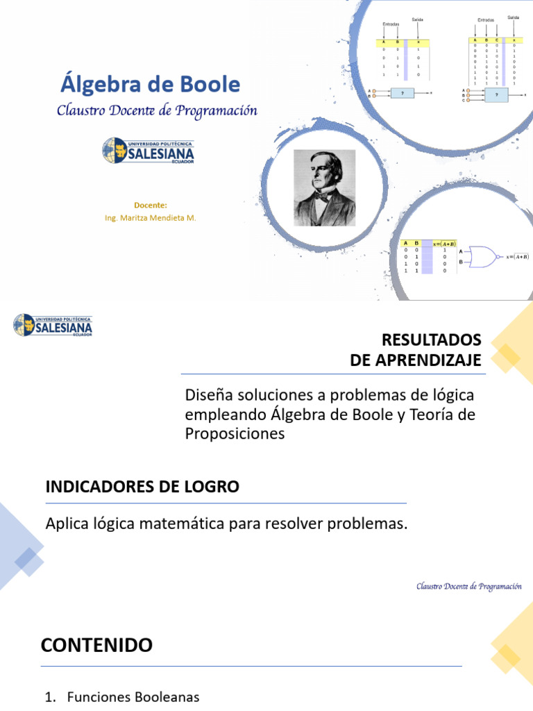 Introducción al Álgebra de Boole | PDF | Puerta lógica | Álgebra de Boole