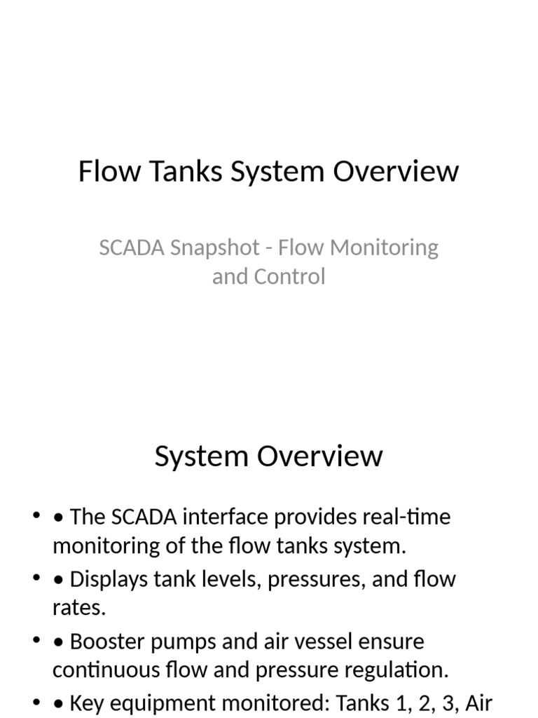 Flow Tanks SCADA System Overview | PDF