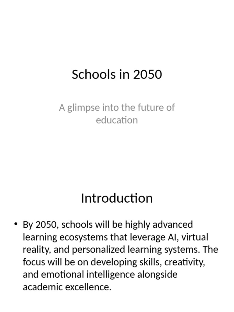 Schools in 2050 | PDF