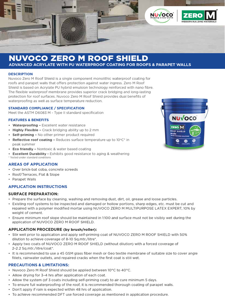 ZERO M Roof Shield en | PDF | Roof | Concrete