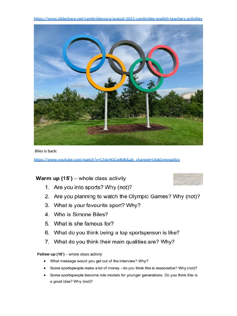 Cambridge English Teachers' Activities | PDF