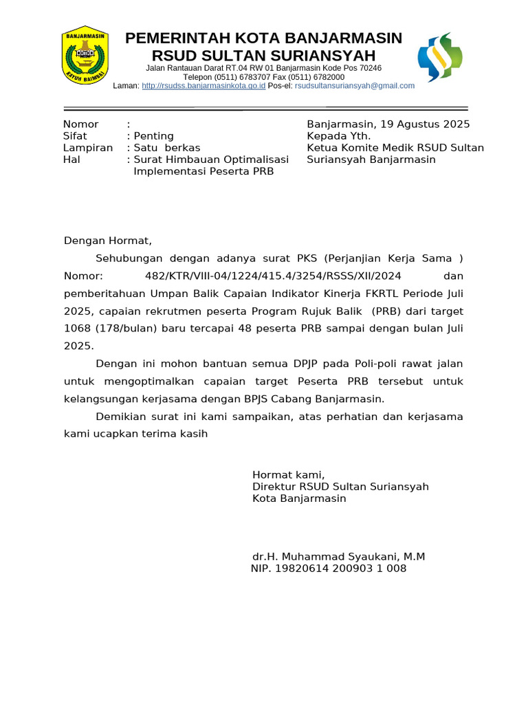 Surat Himbauan PRB 2 | PDF