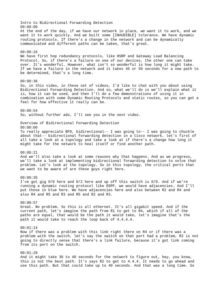 Bidirectional Forwarding Detection | PDF | Routing | Network Switch