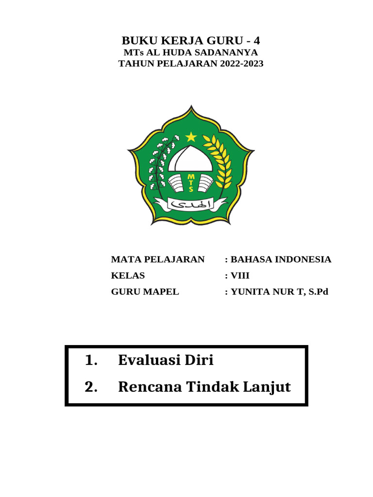Cover Buku Kerja Guru 4 | PDF