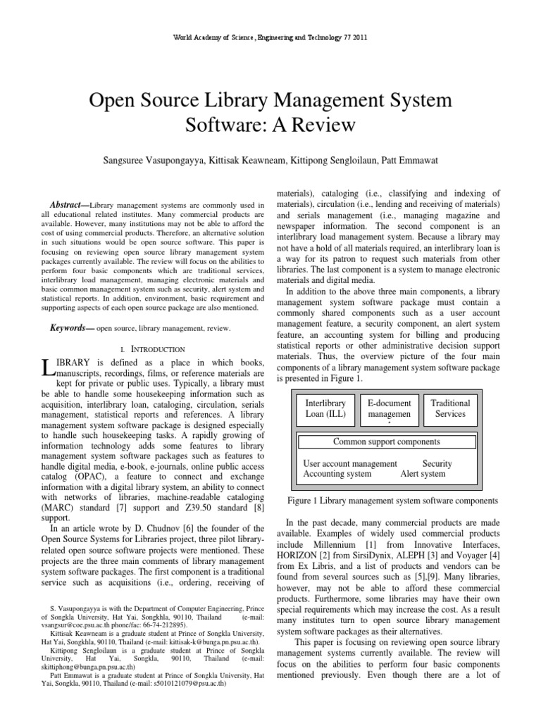 Open Source Library Management Review | PDF