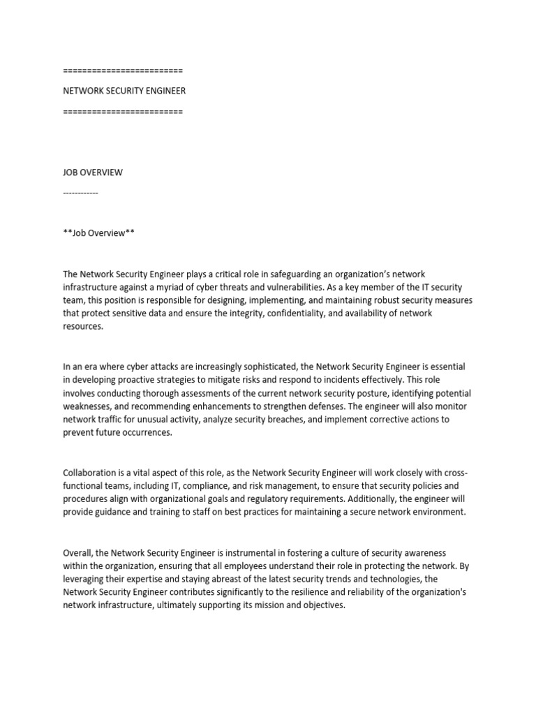 Network Security Engineer | PDF | Computer Security | Security