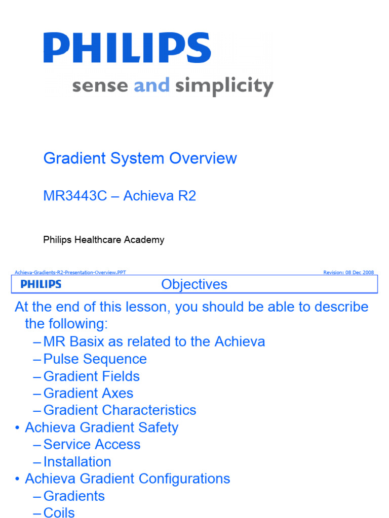 Achieva R2 Gradient System Overview | PDF | Magnetic Resonance Imaging ...