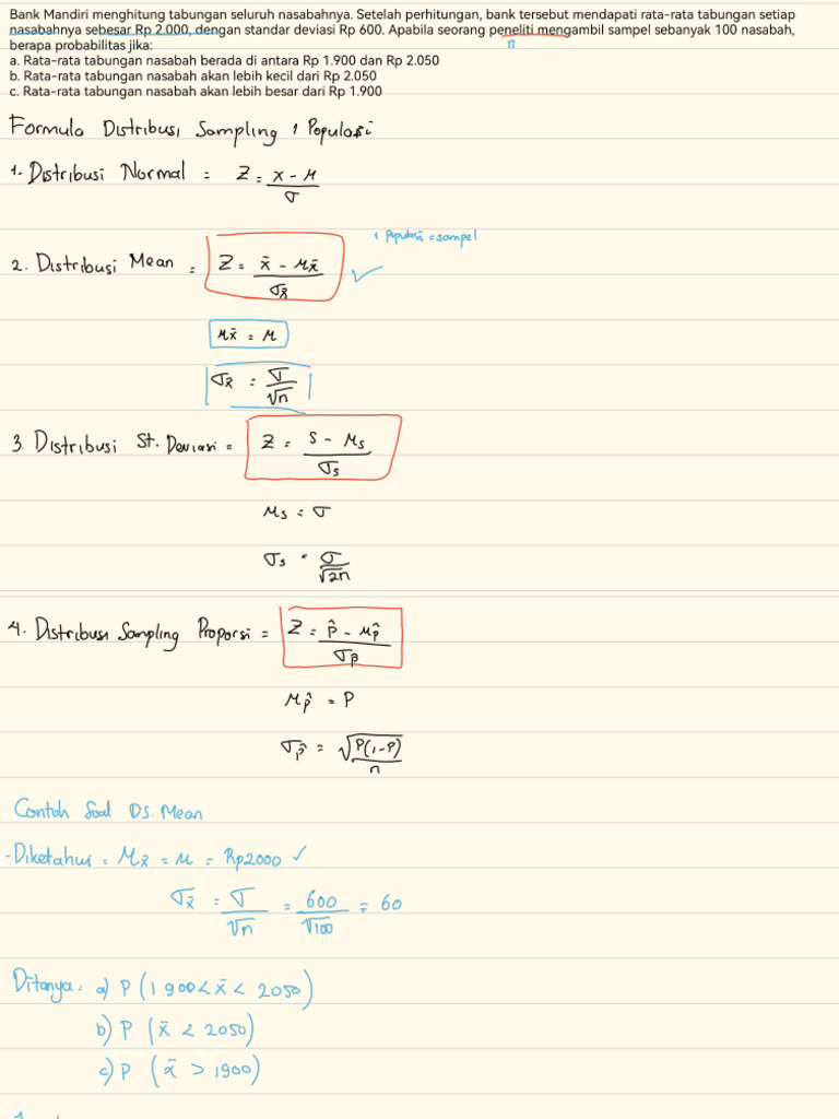Distribusi Sampling Kelas H - 202510301800 - 02792 | PDF